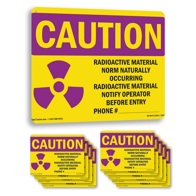 Radioactive Material Norm Naturally With Symbol OSHA Caution Radiation ...