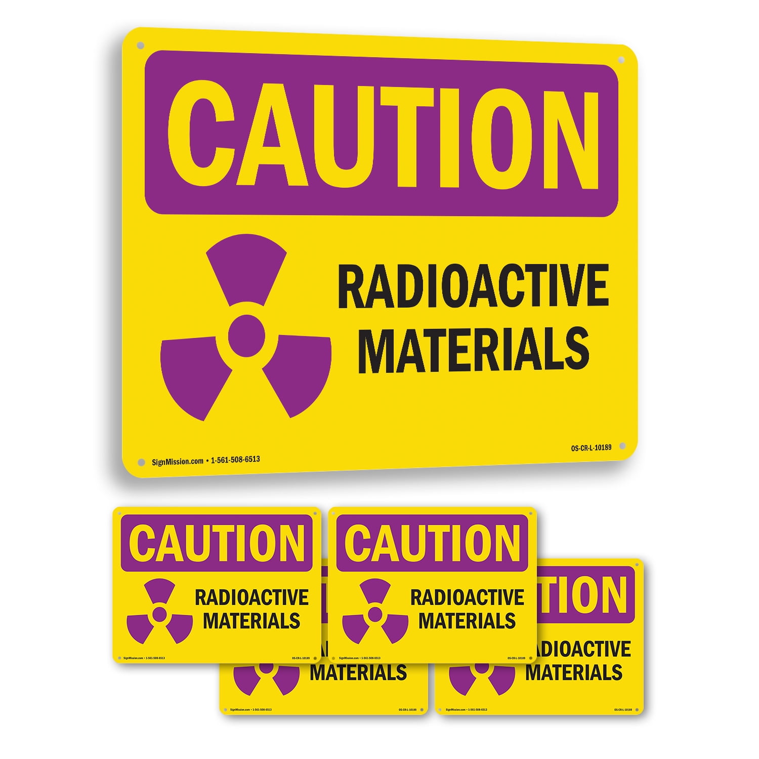 Radioactive Materials OSHA Caution Radiation Aluminum Sign 24 Inch x 18 ...