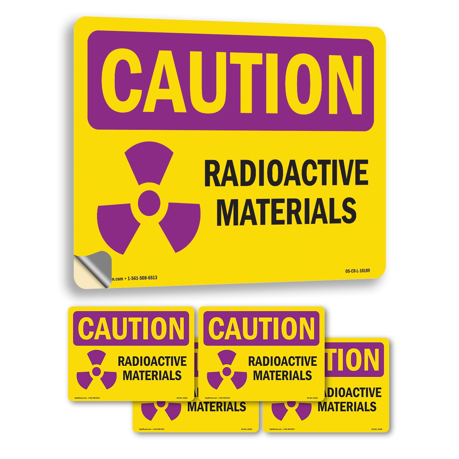 Radioactive Materials OSHA Caution Radiation Vinyl Decal Label 18 Inch ...