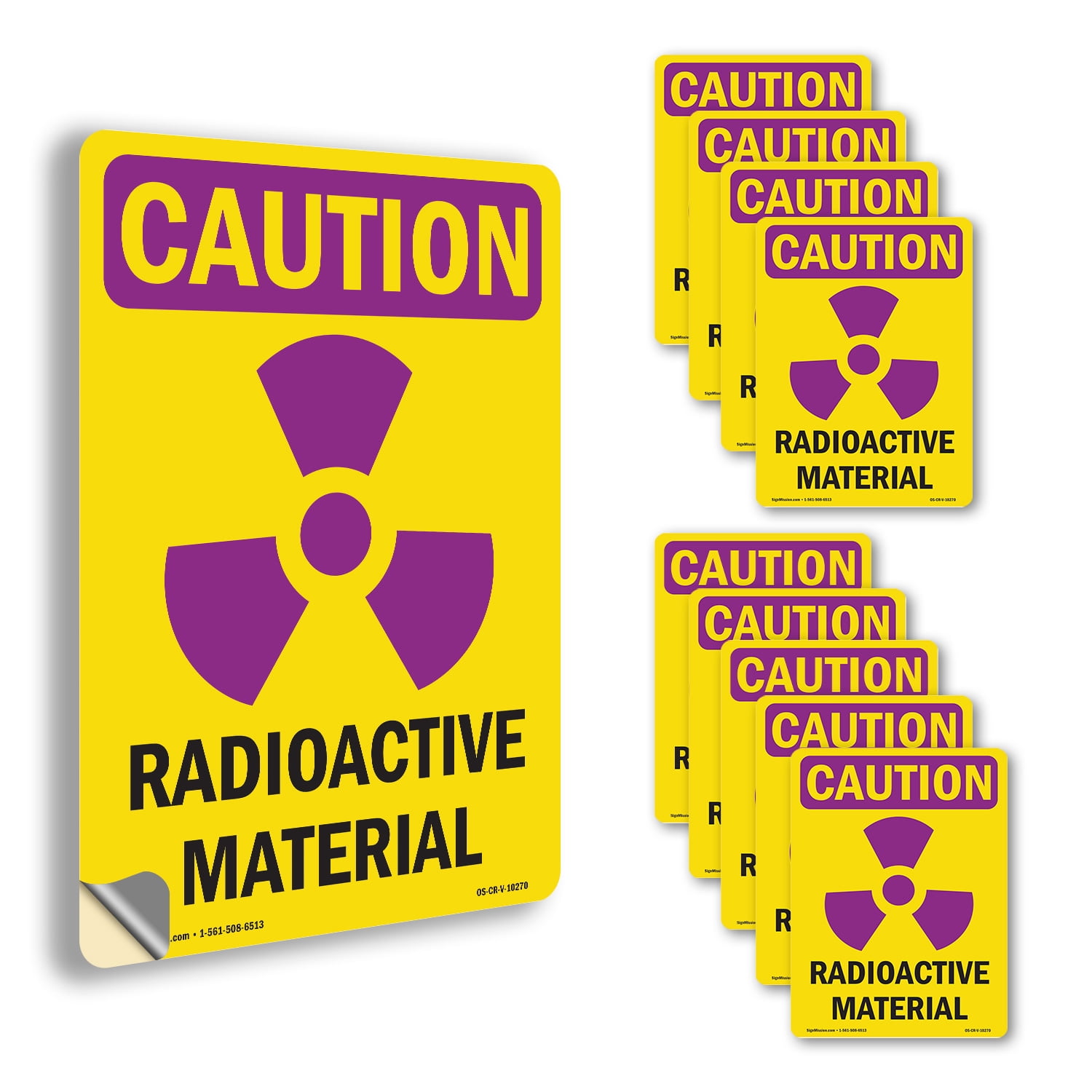 Radioactive Materials With Symbol OSHA Caution Radiation Vinyl Decal ...