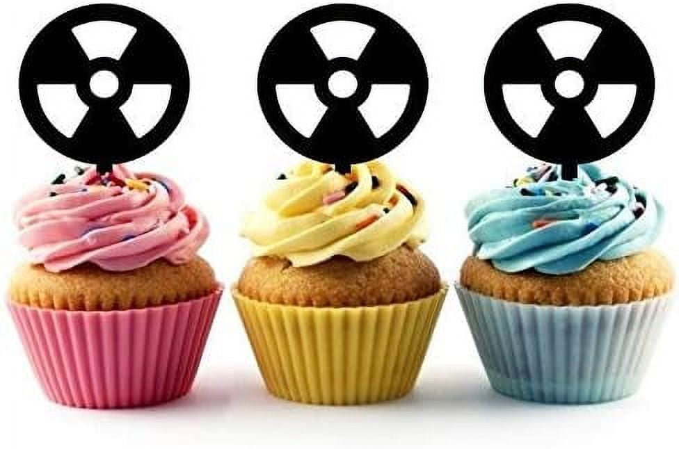 Radioactive Nuclear Symbol Silhouette Cupcake Toppers 12 pcs - Walmart.com