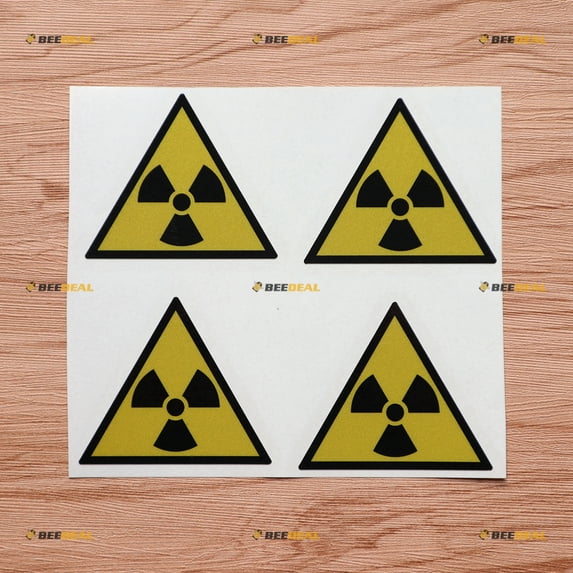 Radioactive Nuclear Symbol Triangle Decal Vinyl Sticker - 4 Pack ...