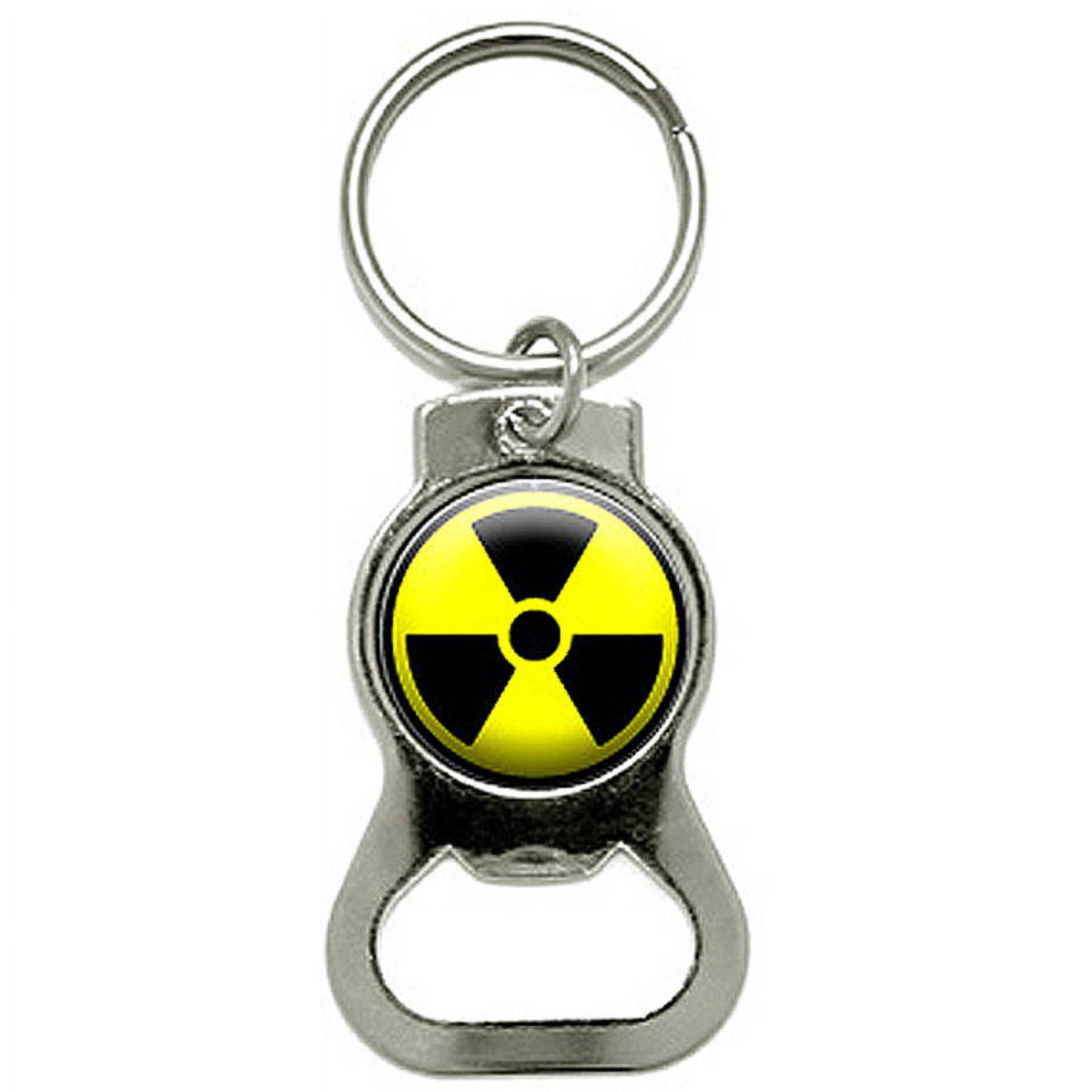 Radioactive Nuclear Warning Symbol Bottle Cap Opener Keychain Ring ...