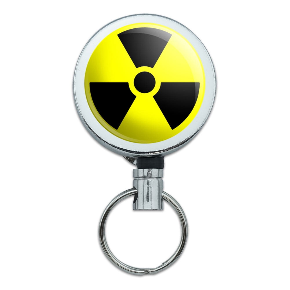Radioactive Nuclear Warning Symbol Retractable Belt Clip Badge Key ...