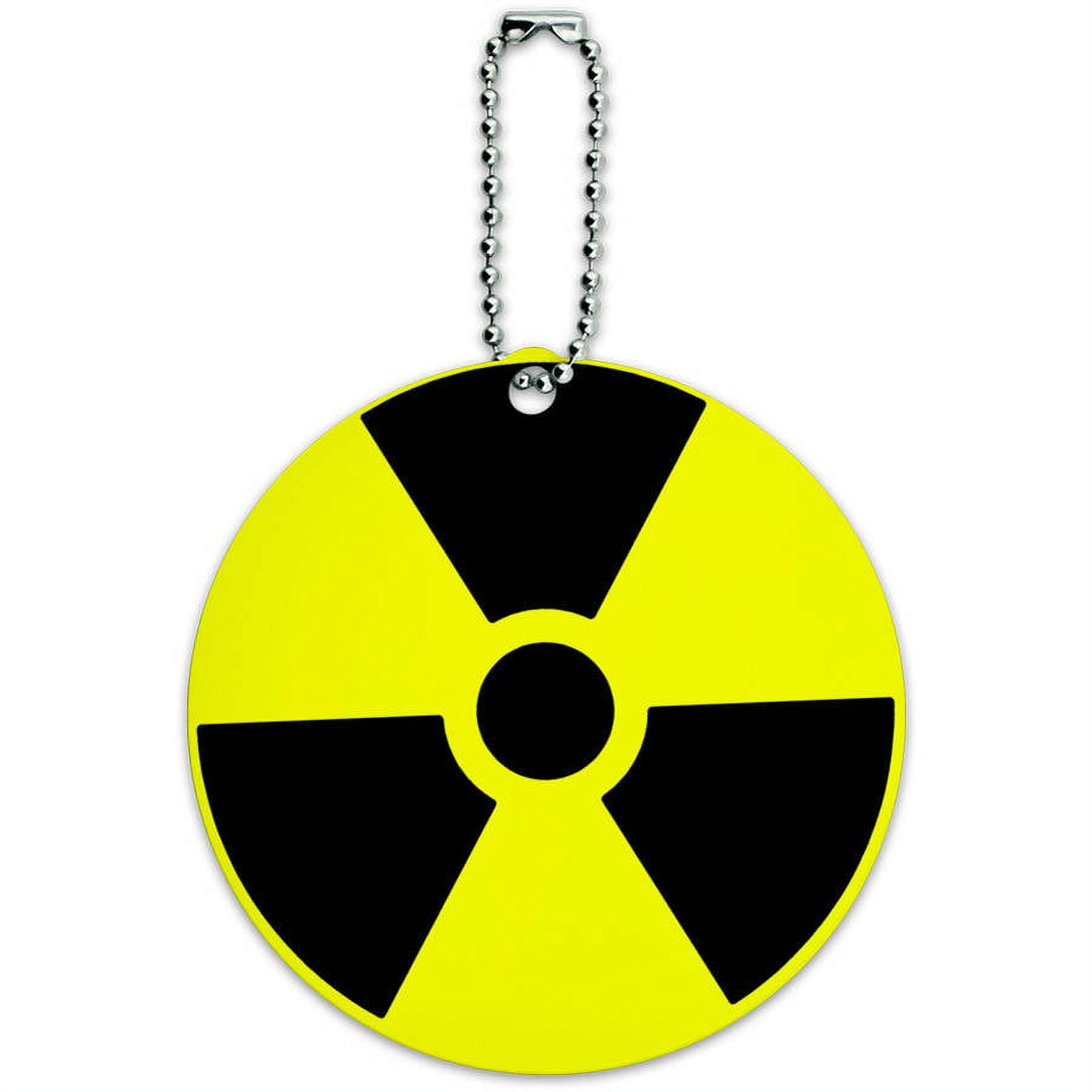 Radioactive Nuclear Warning Symbol Round Luggage ID Tag Card for ...