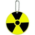 Radioactive Nuclear Warning Symbol Round Luggage ID Tag Card for ...