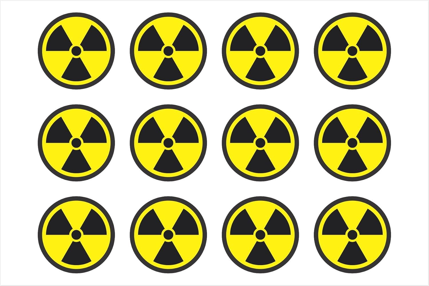 Radioactive Radiation Symbol Nuclear Hard Hat Sticker, 1 inches ...