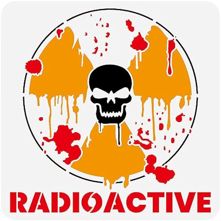 Radioactive Stencil for Painting 11.8x11.8inch Radiation Hazard Warning ...