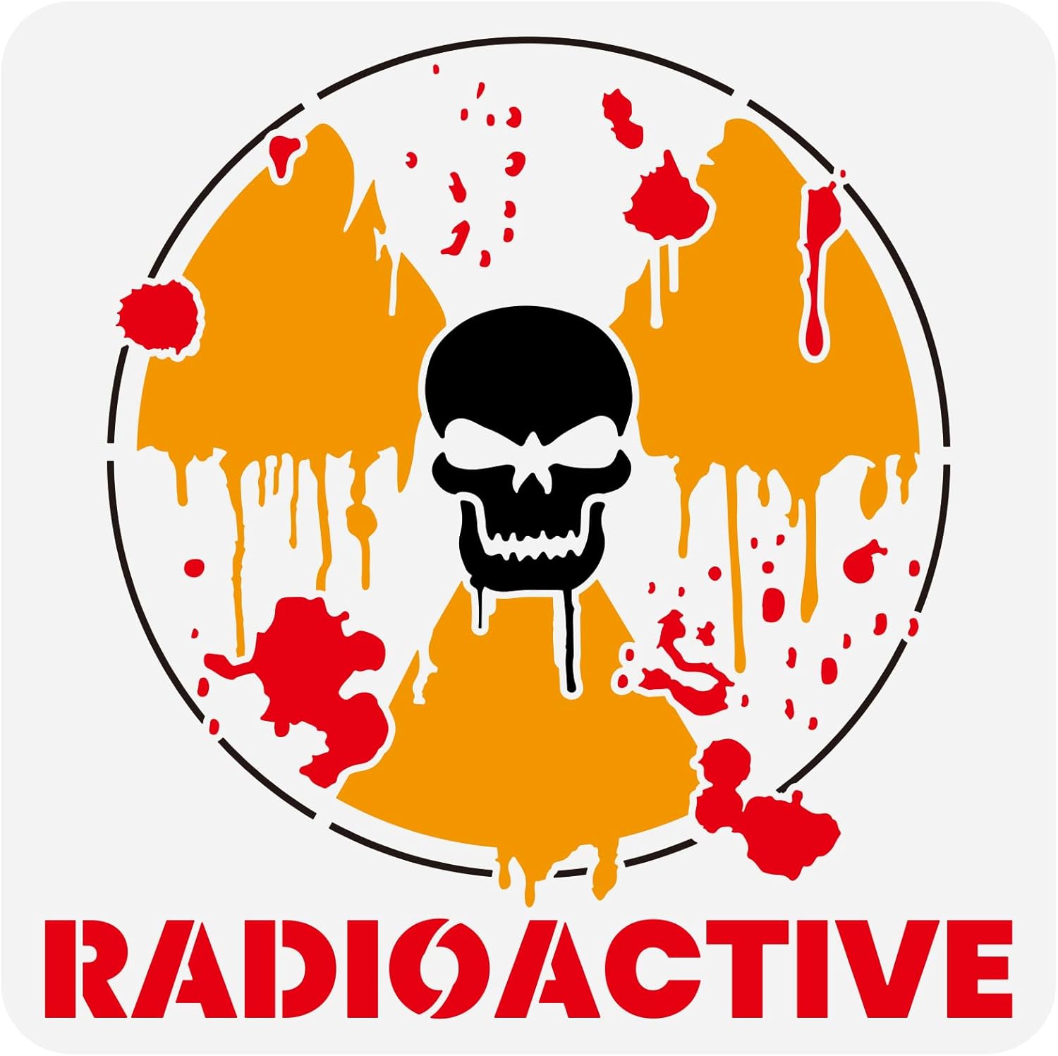 Radioactive Stencil for Painting 11.8x11.8inch Radiation Hazard Warning ...