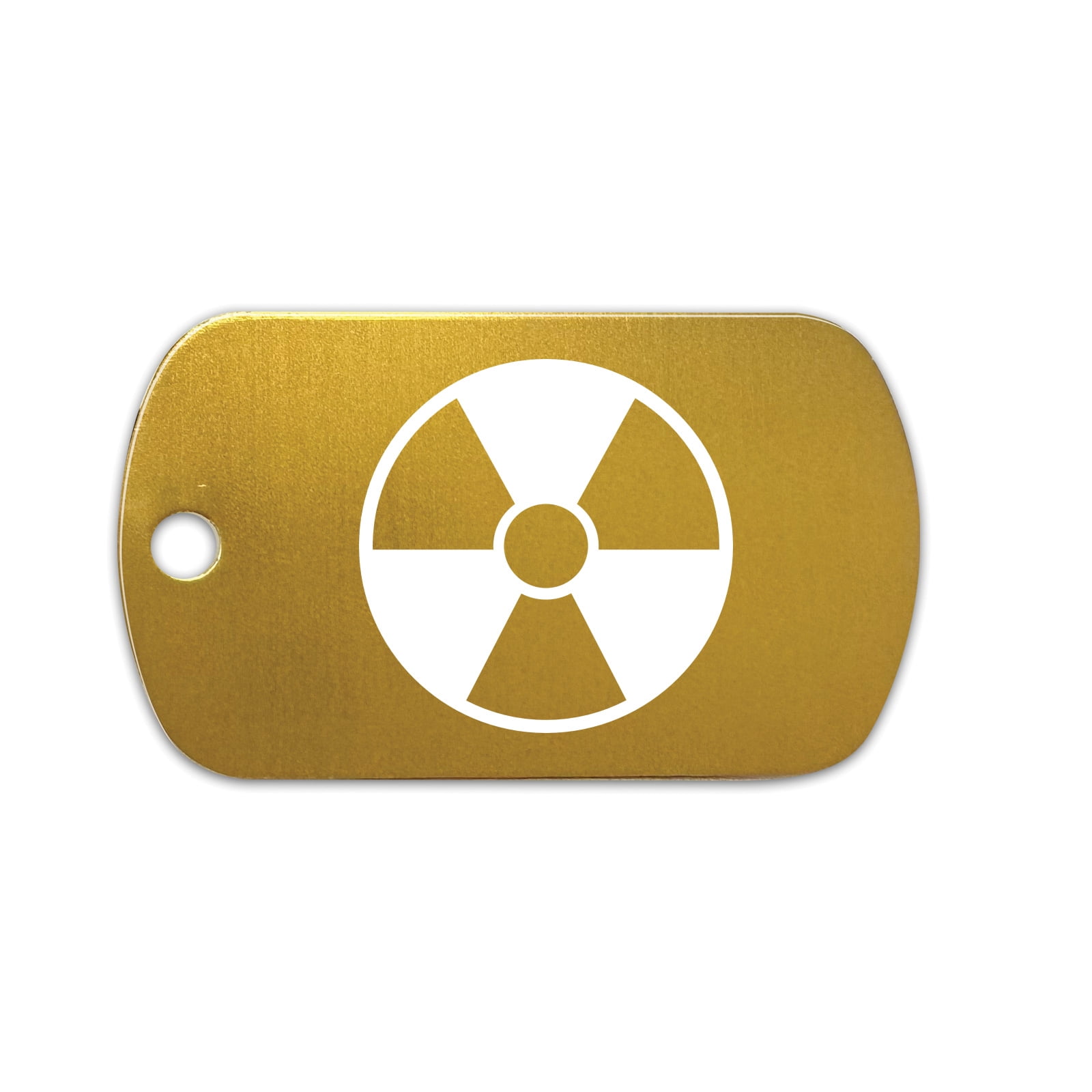 Radioactive Symbol GI Dog Tag Aluminum Keychain radiation - Gold ...