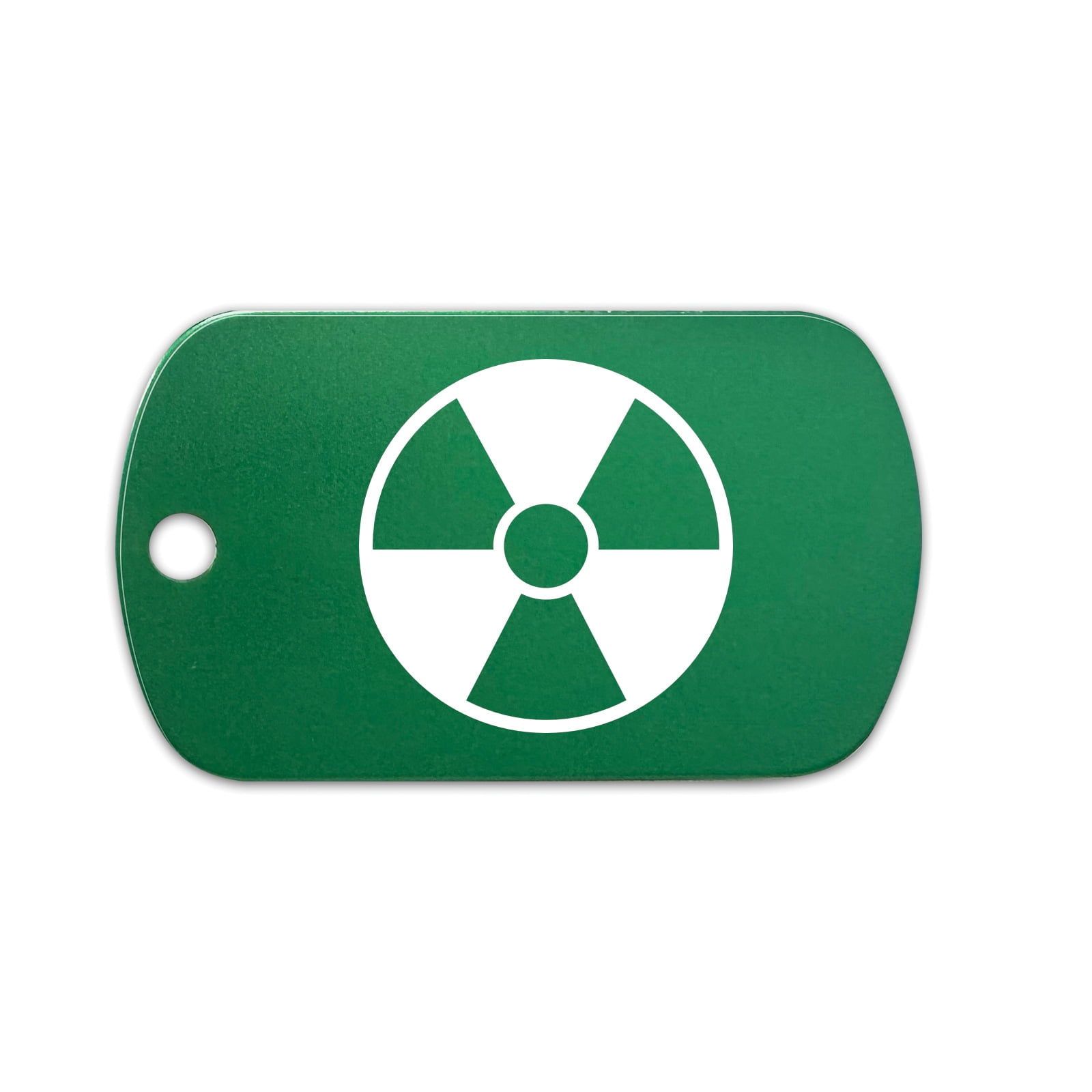 Radioactive Symbol GI Dog Tag Aluminum Keychain radiation - Green ...