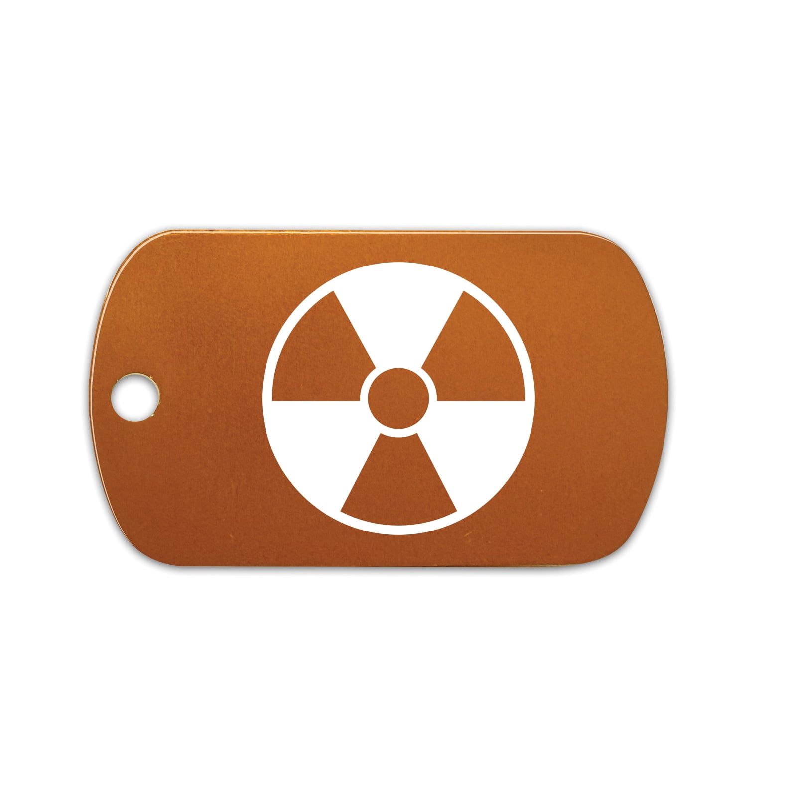 Radioactive Symbol GI Dog Tag Aluminum Keychain radiation - Orange ...