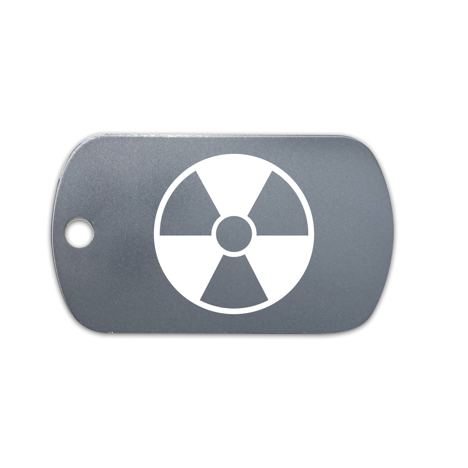 Radioactive Symbol GI Dog Tag Aluminum Keychain radiation - Silver ...