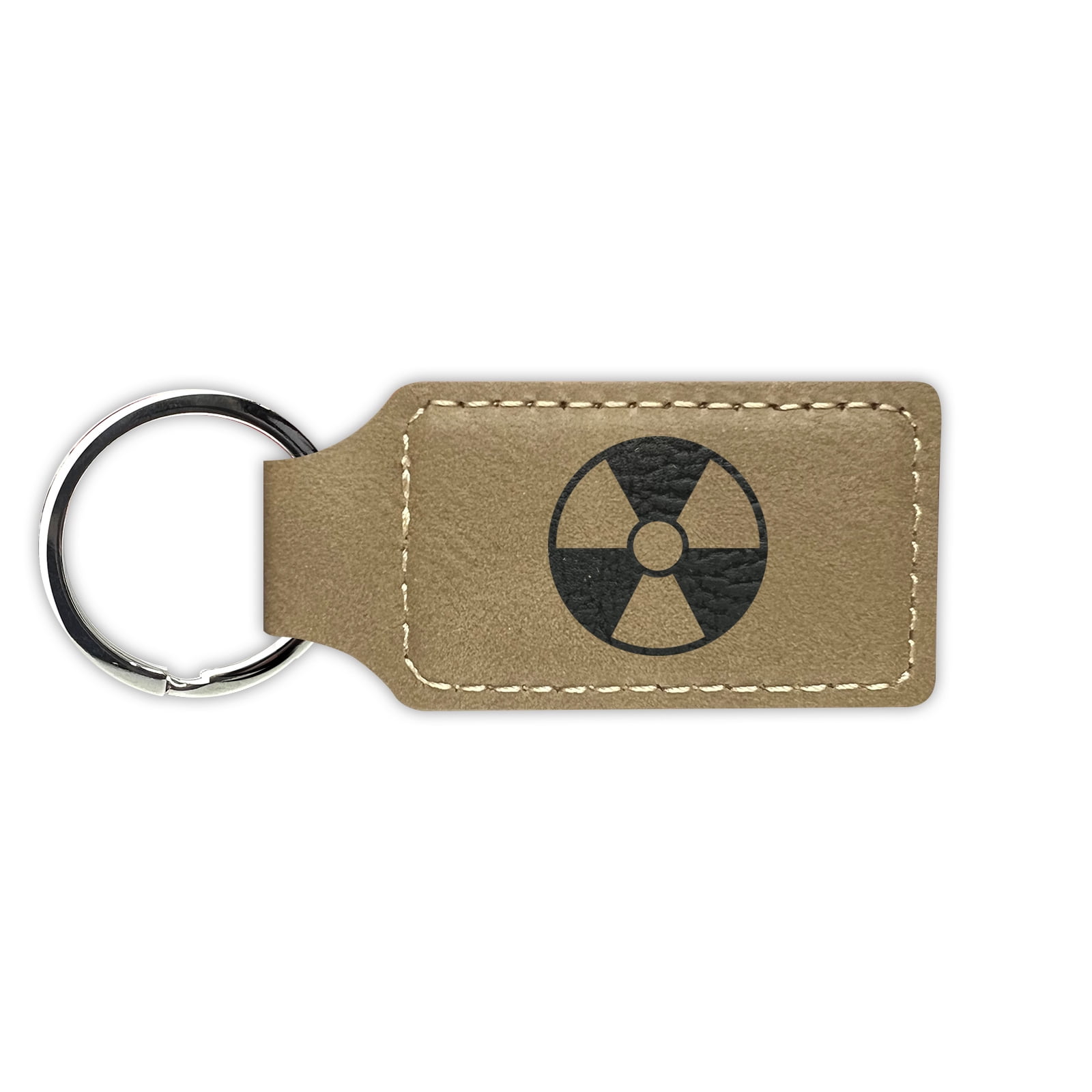 Radioactive Symbol Keychain Leatherette Rectangle - Laser Engraved ...