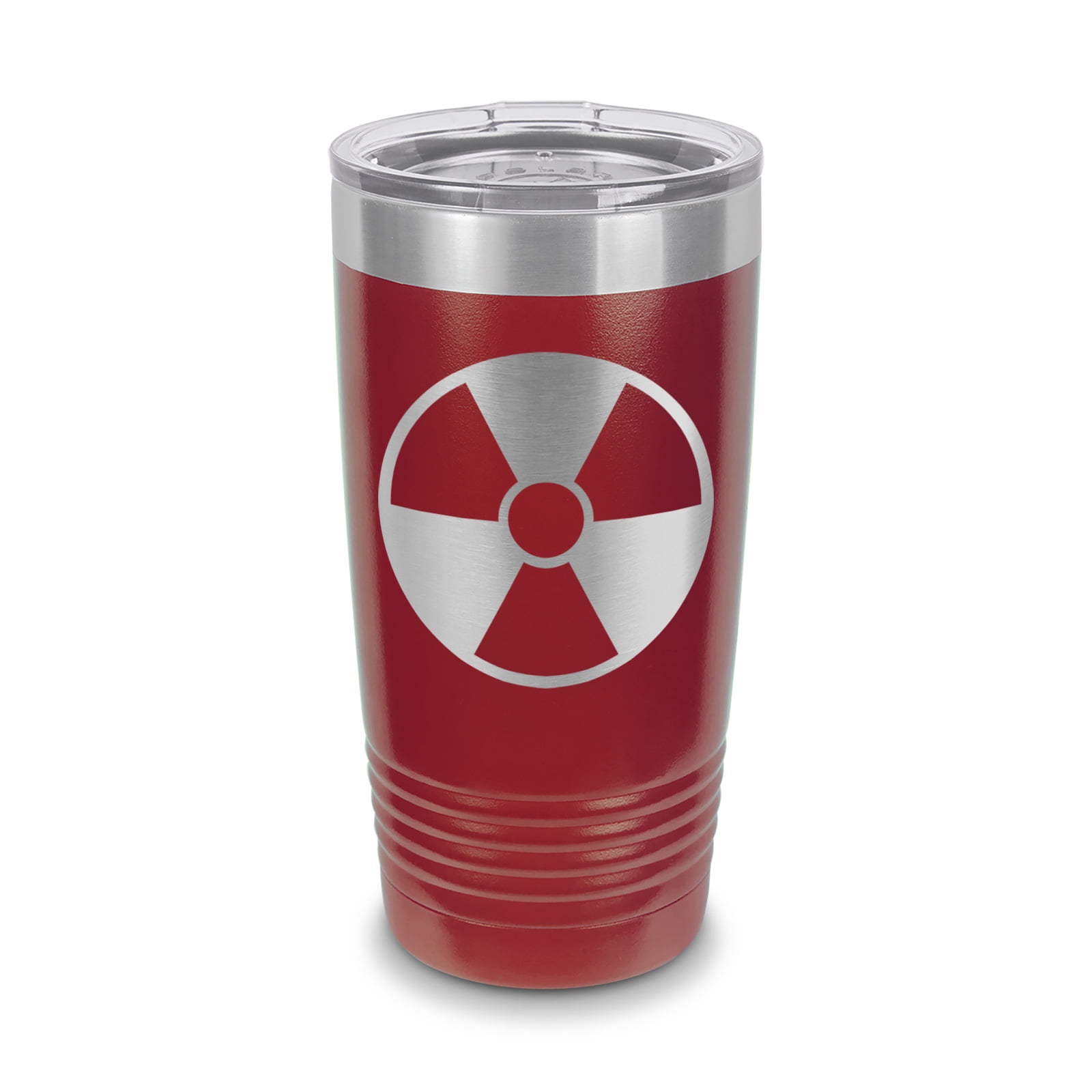 Radioactive Symbol Tumbler 20 oz - Laser Engraved w/ Clear Lid ...
