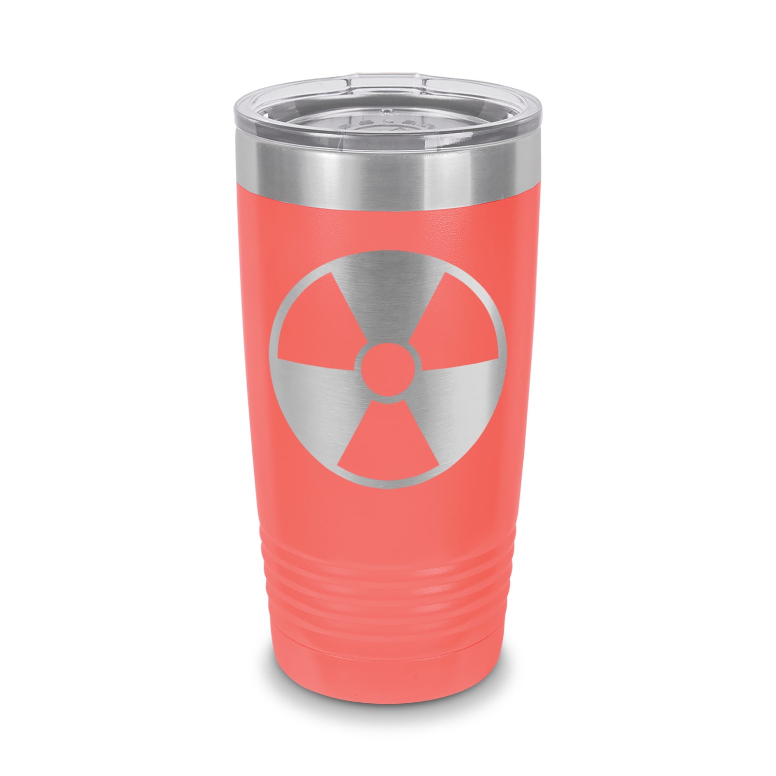 Radioactive Symbol Tumbler 20 oz - Laser Engraved w/ Clear Lid ...
