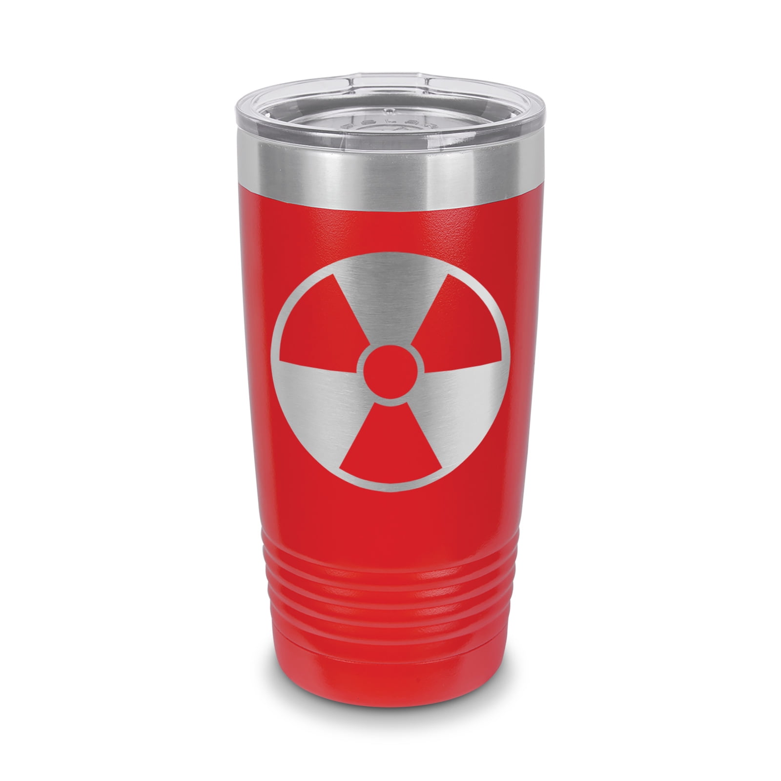 Radioactive Symbol Tumbler 20 oz - Laser Engraved w/ Clear Lid ...