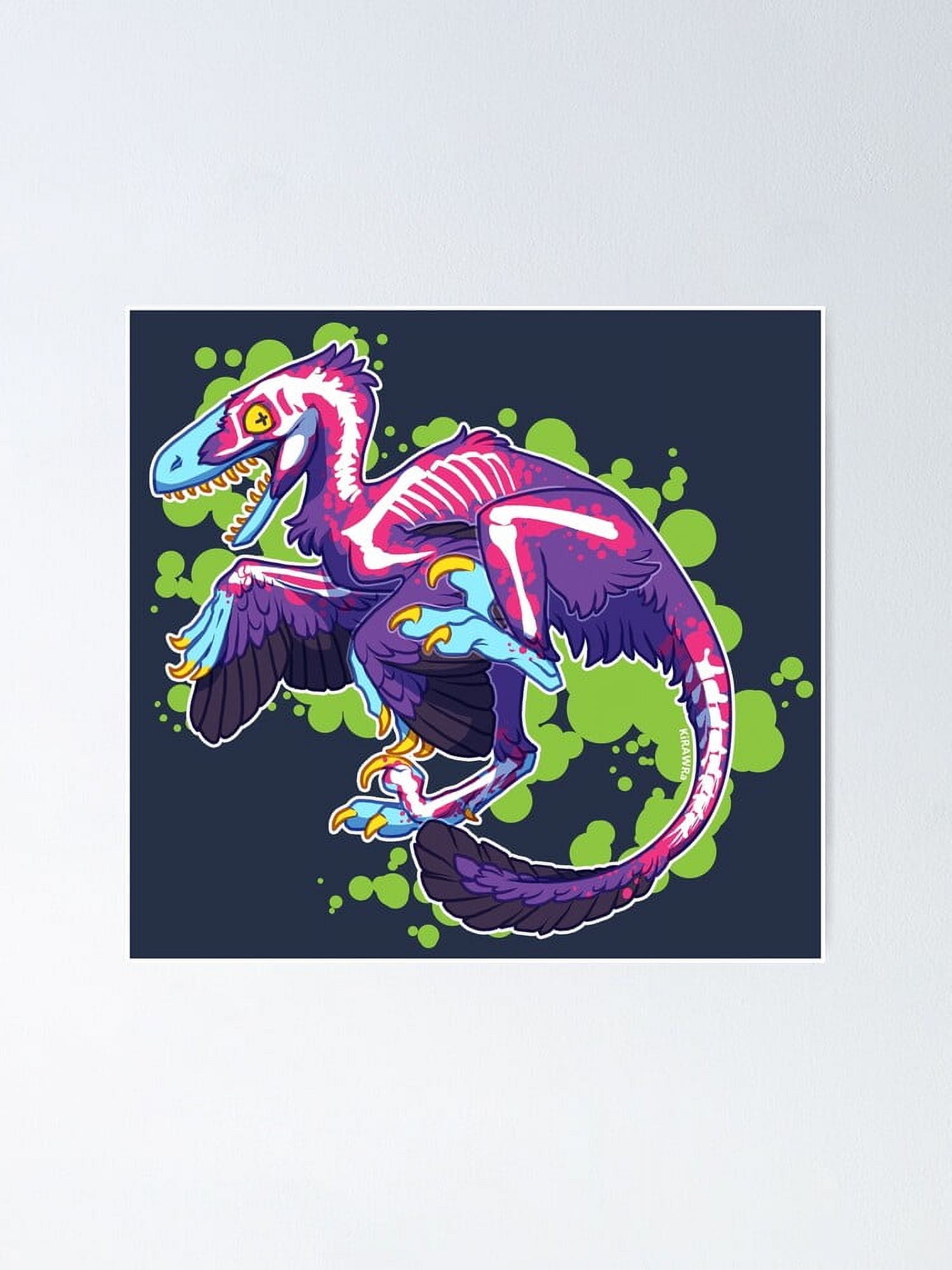 Radioactive Velociraptor Fashion Art Decor Frame - Walmart.com