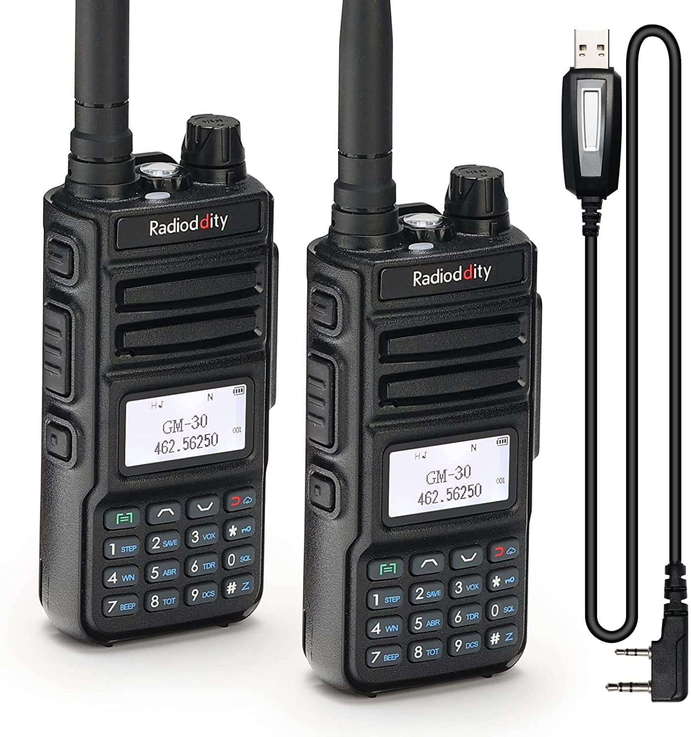 Radioddity GM-30 GMRS 5W Long Range Radio, 2 Pack, with NOAA Scan ...