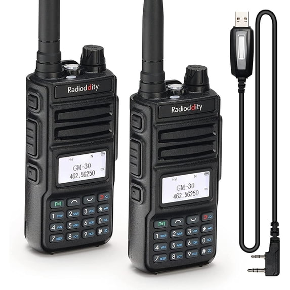 Radioddity GM-30 GMRS 5W Long Range Radio, 2 Pack, with NOAA Scan ...