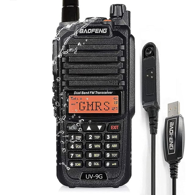 RadioddityxBAOFENG UV-9G GMRS Radio Waterproof IP67, Long Range Rechargeable,Handheld Dual Band ...