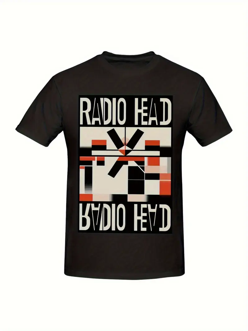 Radiohead Band Graphic T-Shirt for Men - Vintage-Inspired Geometric ...