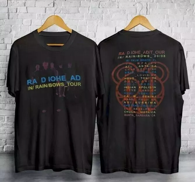 Radiohead Band In Rainbows Tour 2008 Black T Shirt Great New Radiohead Band In Rainbows Tour 2008 Black T Shirt Great New