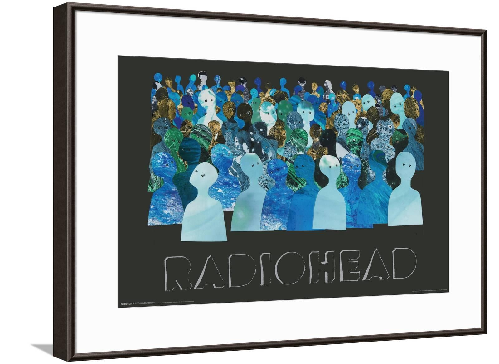 Radiohead - Blue Crowd Silhouettes Canvas Wall Poster, 14.725" x 22.375 ...