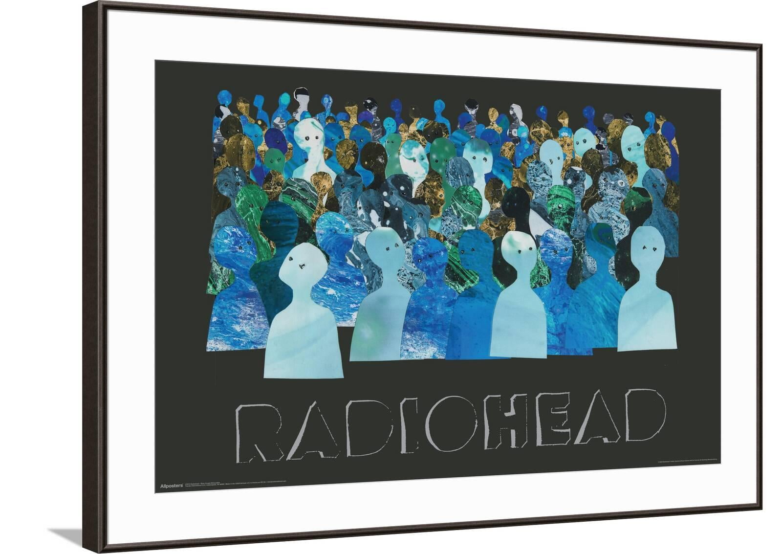 Radiohead - Blue Crowd Silhouettes Canvas Wall Poster, 22.375" x 34 ...