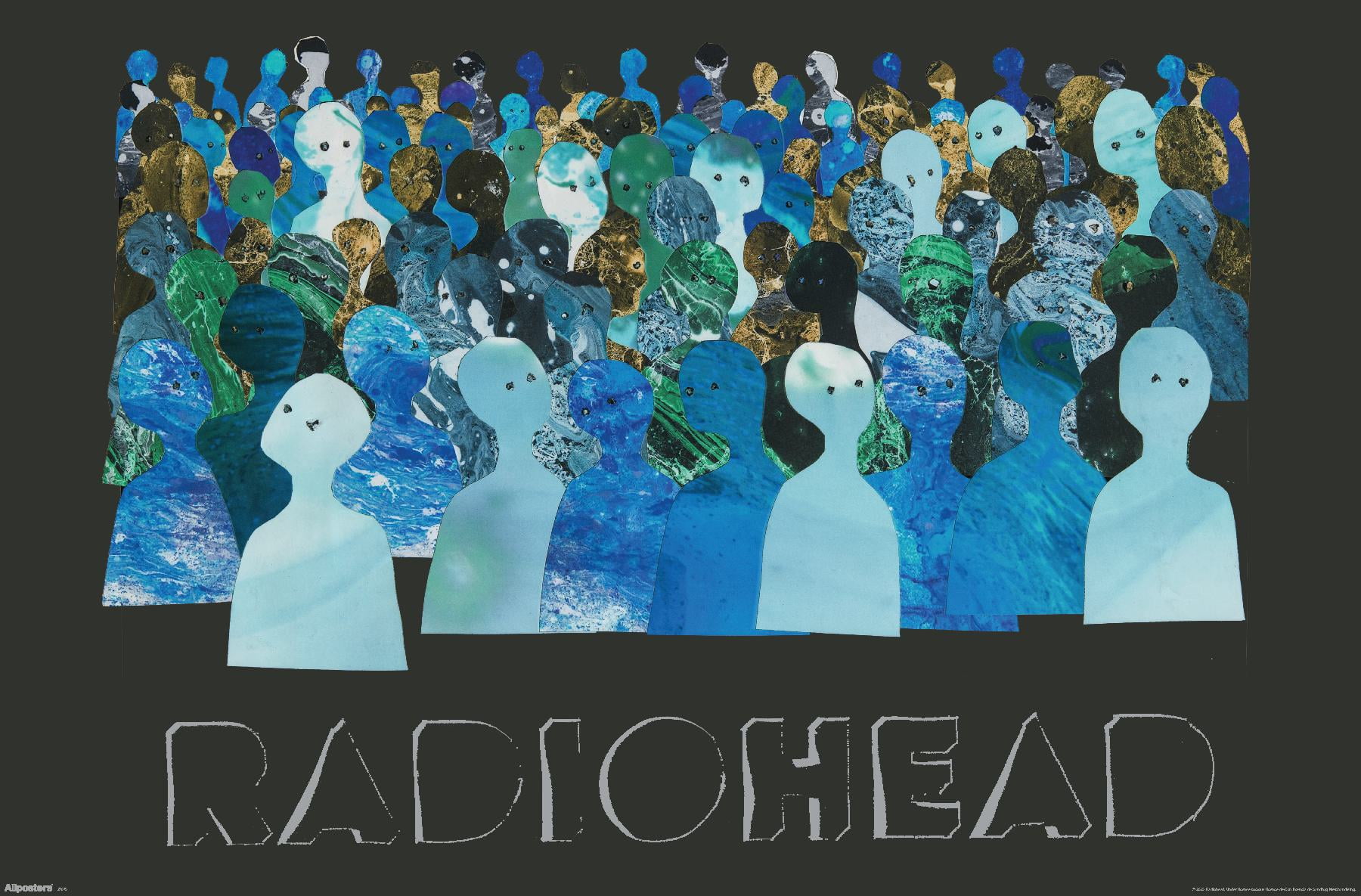 Radiohead - Blue Crowd Silhouettes Wall Poster, 22.375" x 34" - Walmart.com