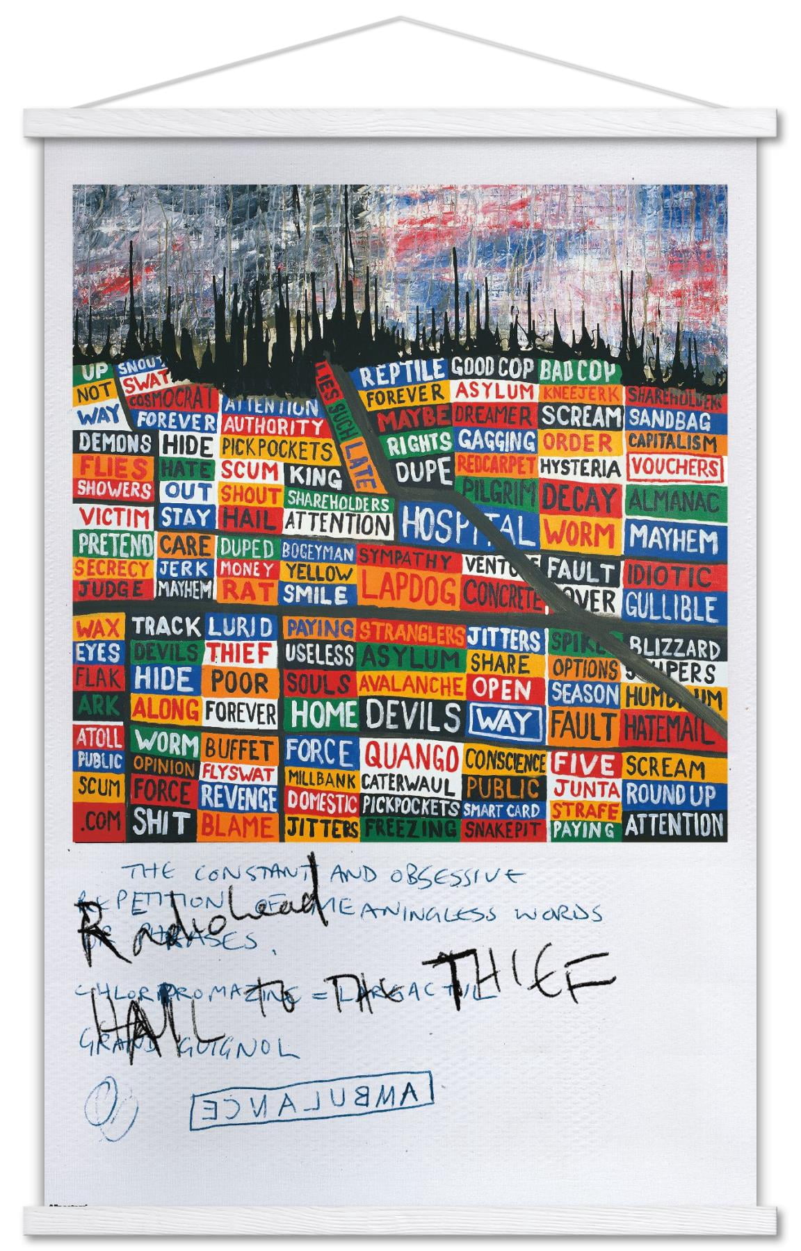 Radiohead - Hail to the Thief Scribble Wall Poster with Magnetic Frame ...
