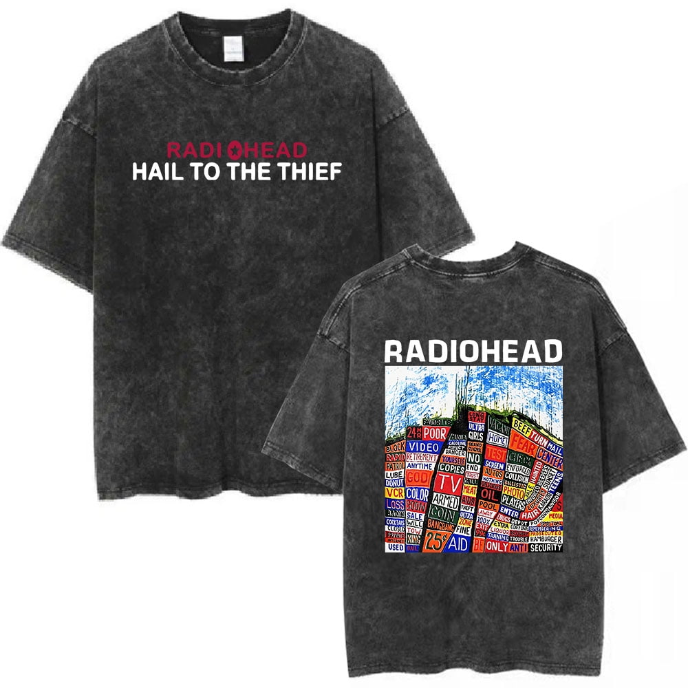 Radiohead OK Computer Vintage Washed Unisex Rock Band Graphic Tee – 100 ...