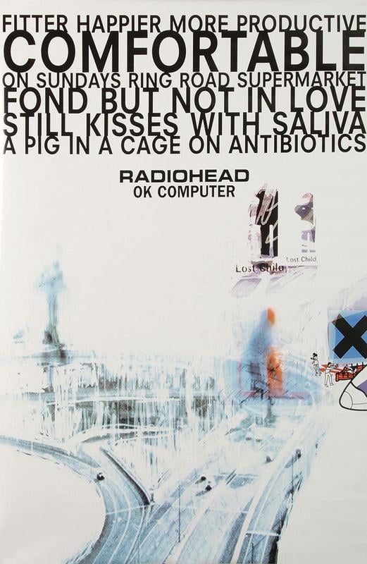Radiohead Rock Band Music Poster, Ok Computer Album Wall Art for Living ...