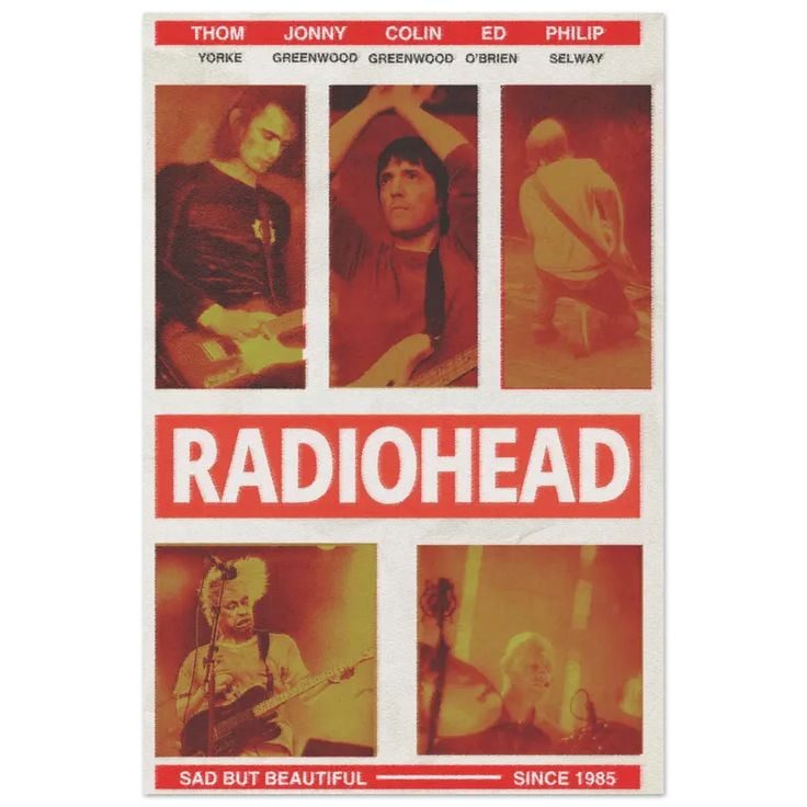 Radiohead Poster – "Sad But Beautiful" Indie Rock Wall Poster, One ...