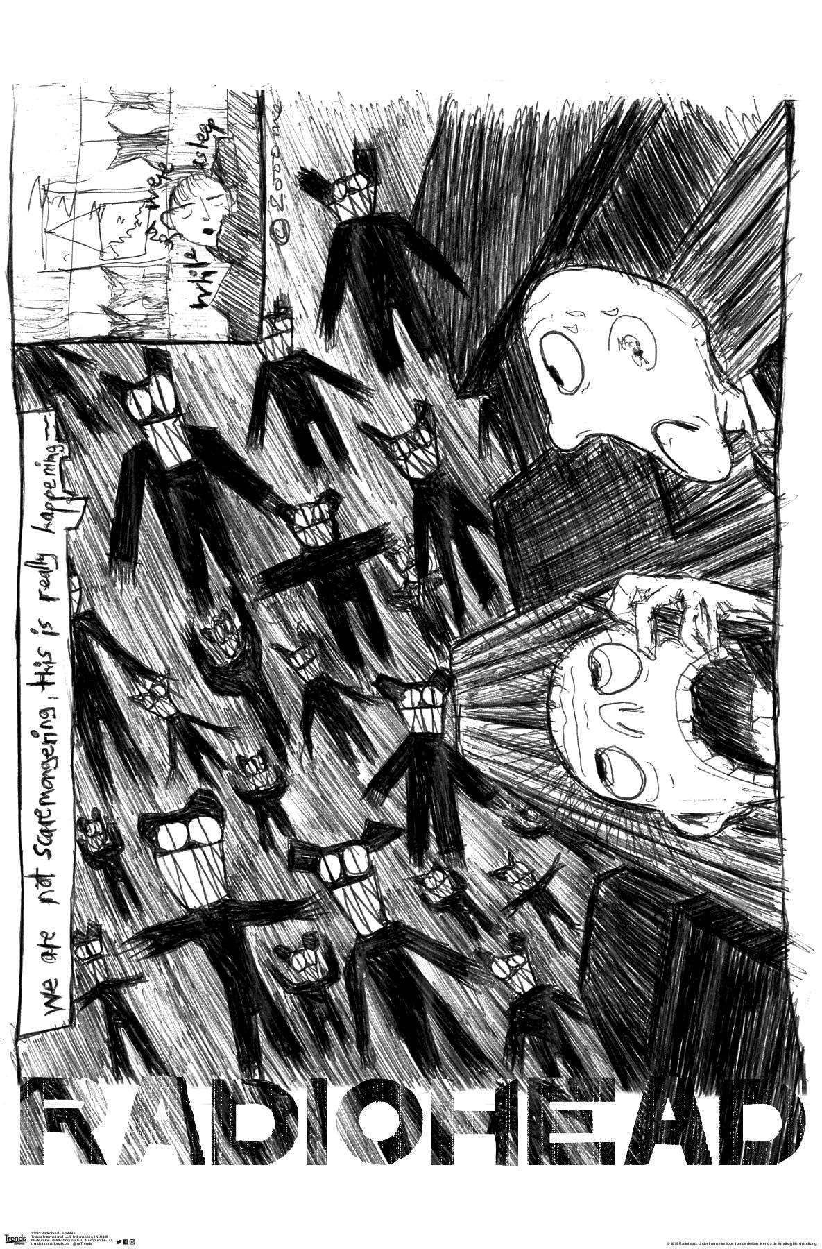 Radiohead - Scribble Wall Poster, 14.725" x 22.375" - Walmart.com