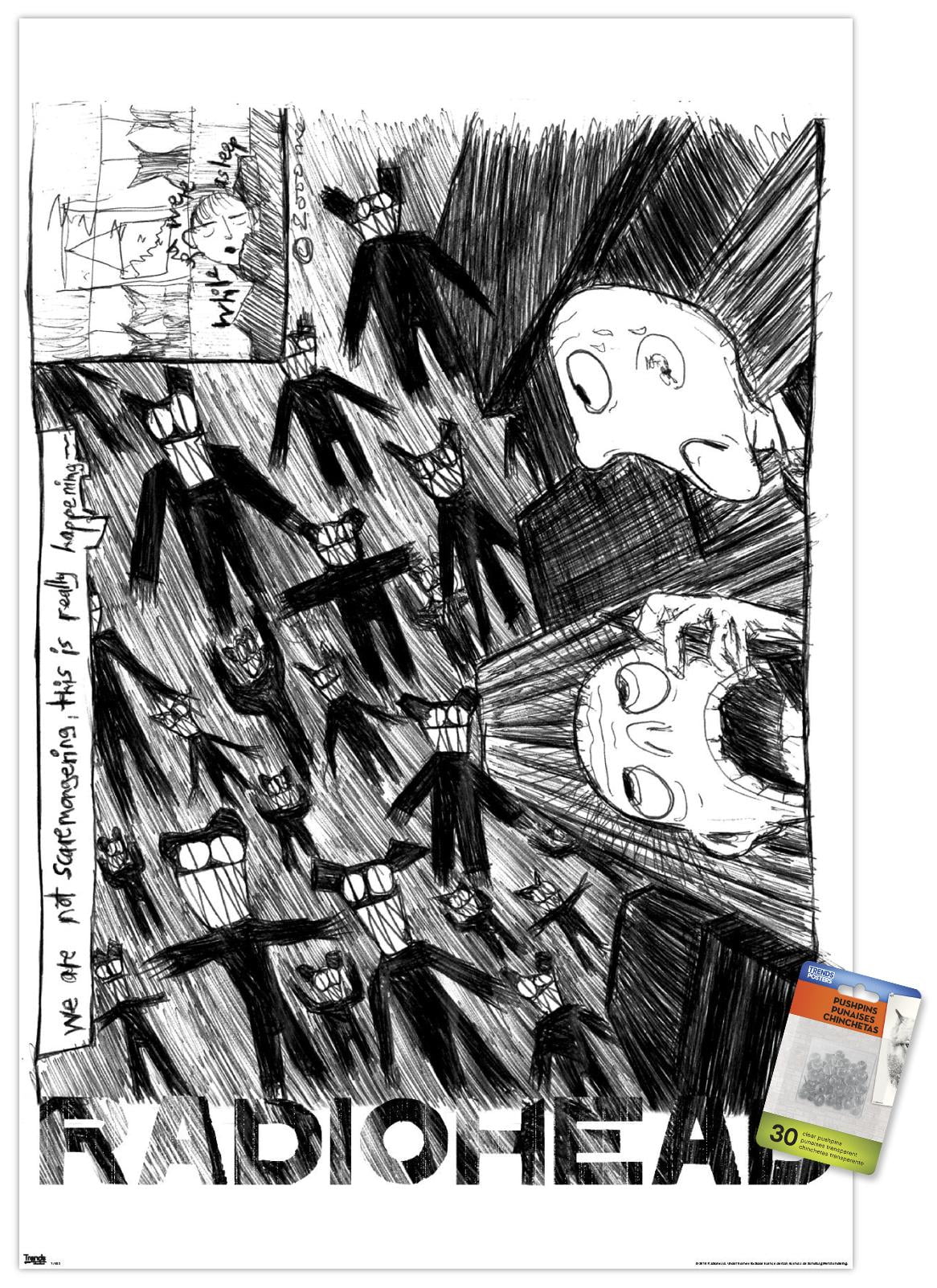 Radiohead - Scribble Wall Poster with Push Pins, 22.375" x 34 ...