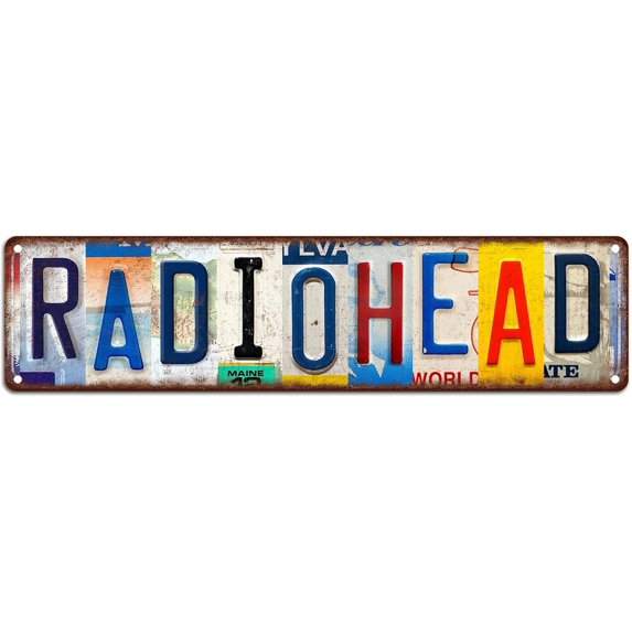 Radiohead Street Sign Metal Tin Sign for Music Room Bar Wall Decor 16x4 ...