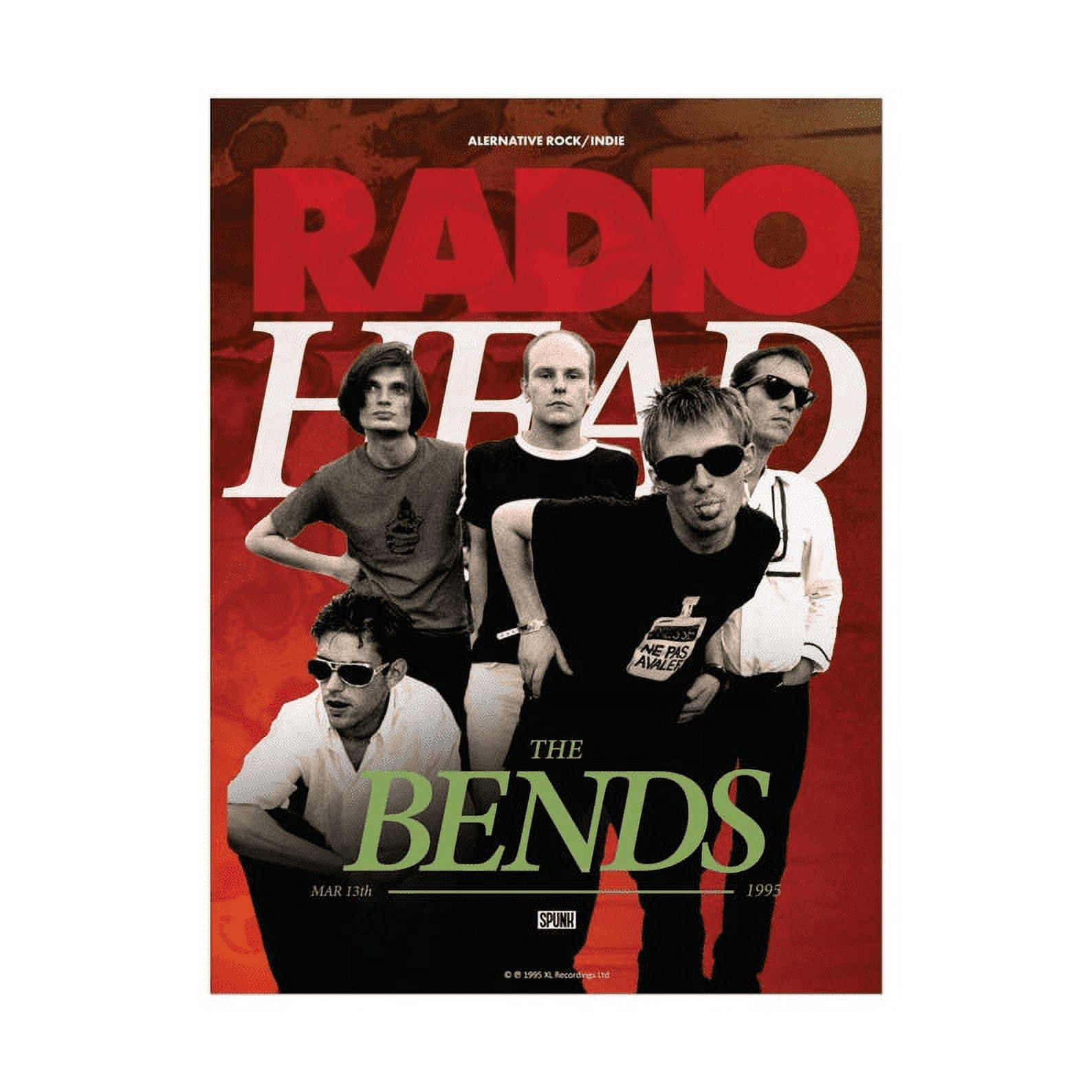 Radiohead The Bends Poster, Alternative Rock Indie Album Wall Art Print ...