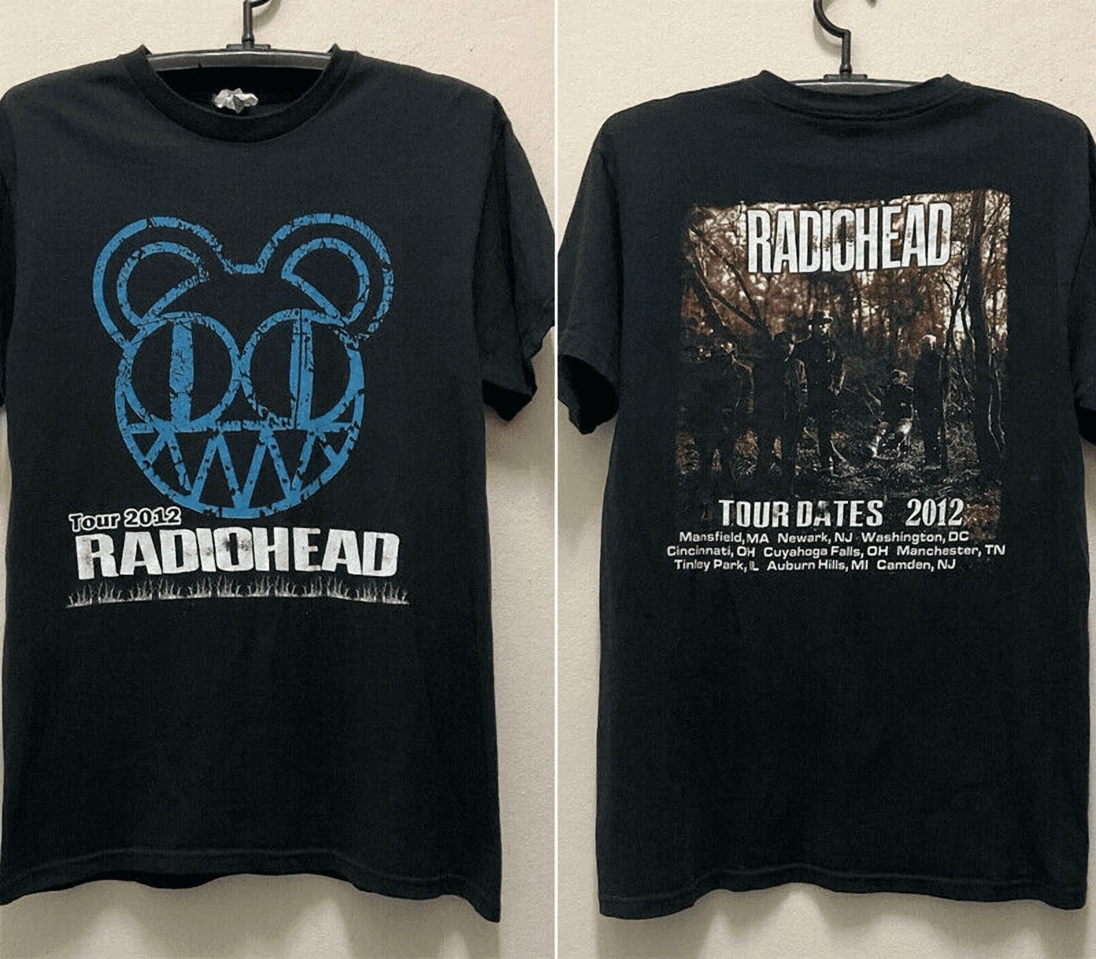 Radiohead Tour 2012 Basic Black Reprint T Shirt Classic Style Tee Rock ...