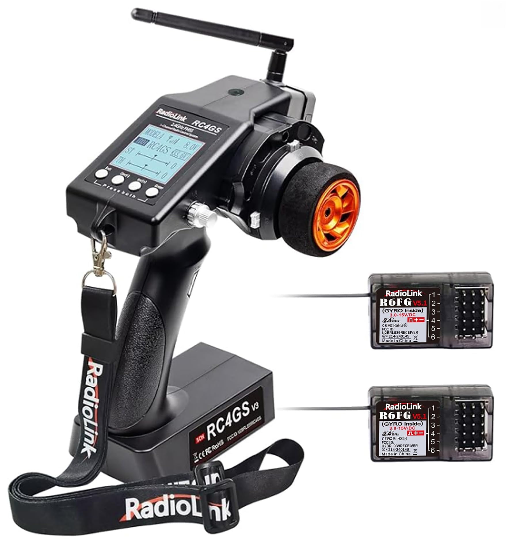 Radiolink RC4GS V3(V2 Upgrade) 5 Channel RC Radio Transmitter and 2Pcs ...