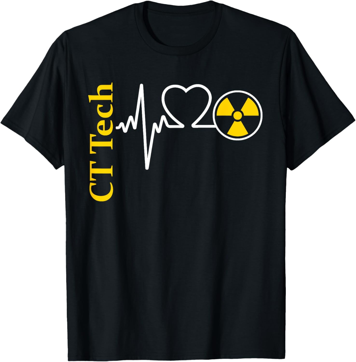 Radiology CT Tech Nuclear Radiation Heartbeat EKG Pulse Love T-Shirt ...
