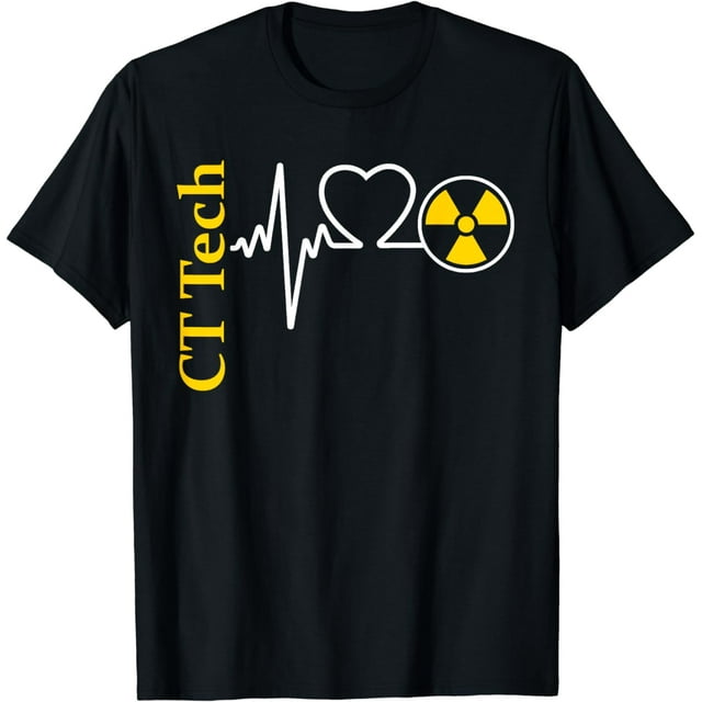 Radiology CT Tech Nuclear Radiation Heartbeat EKG Pulse Love T-Shirt ...