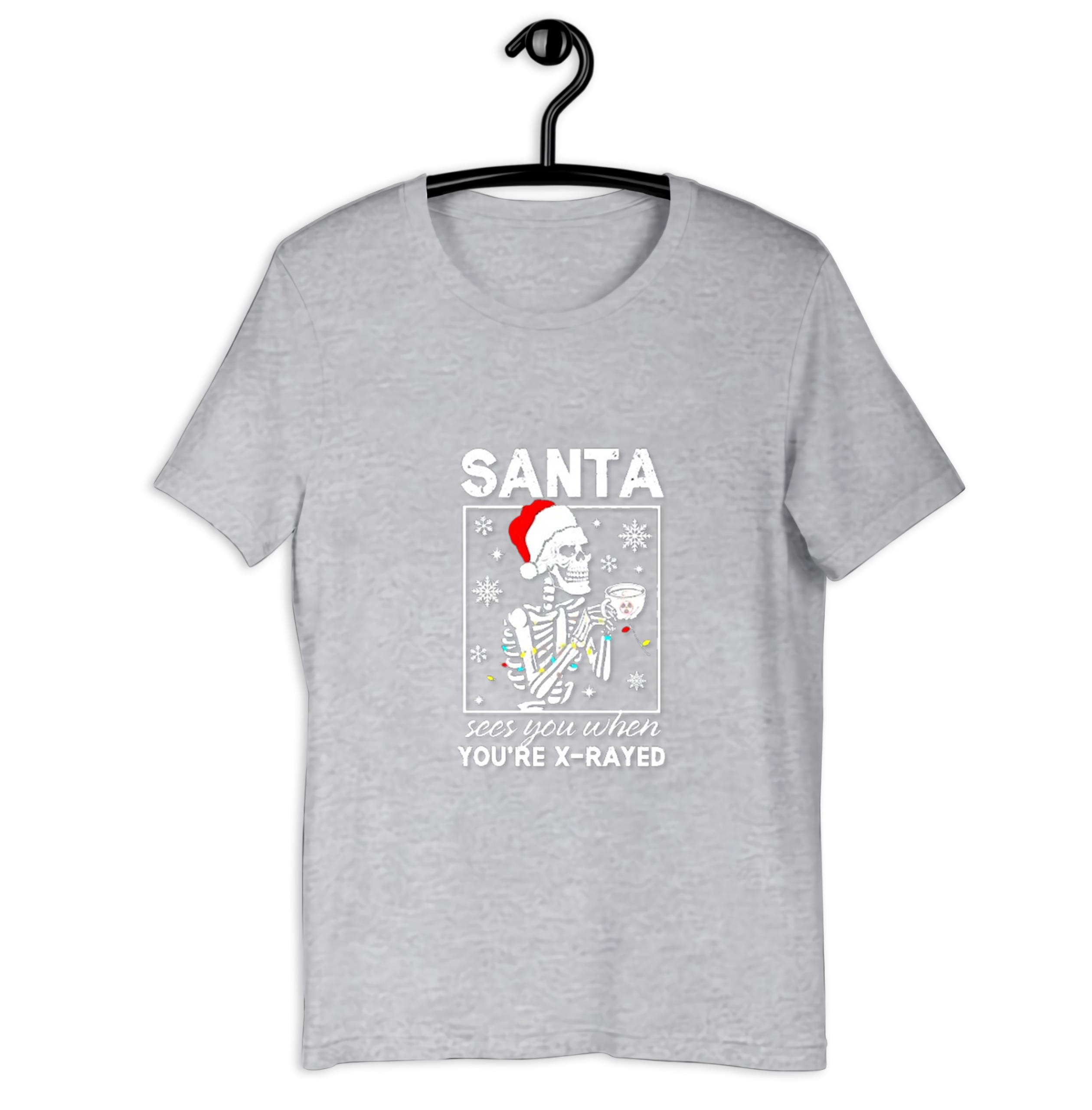 Radiology Christmas Skeleton Santa Rad Tech Xray Tech shirt- New ...
