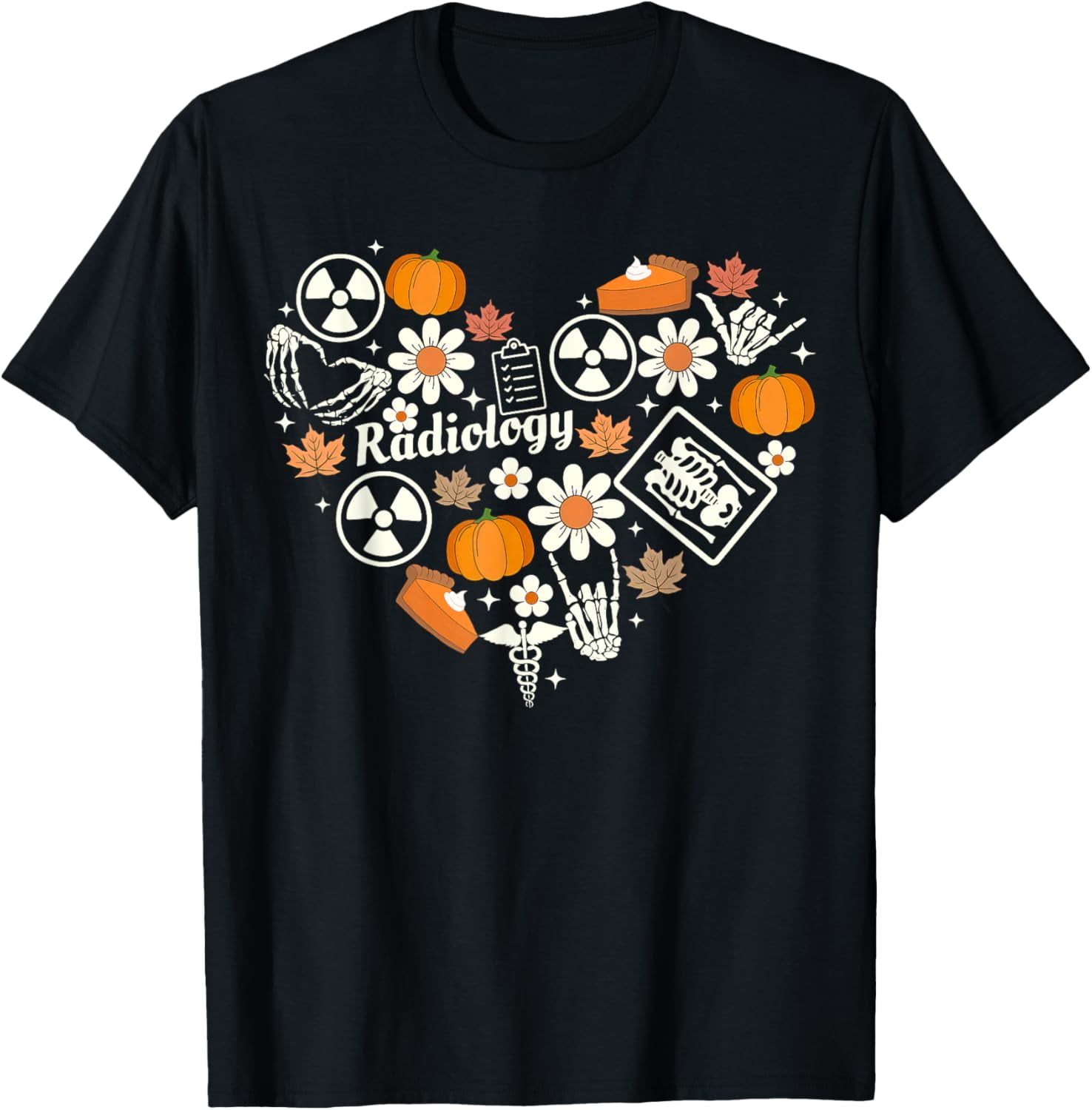 Radiology Fall Heart Xray Tech Autumn Pumpkin Thanksgiving T-Shirt ...