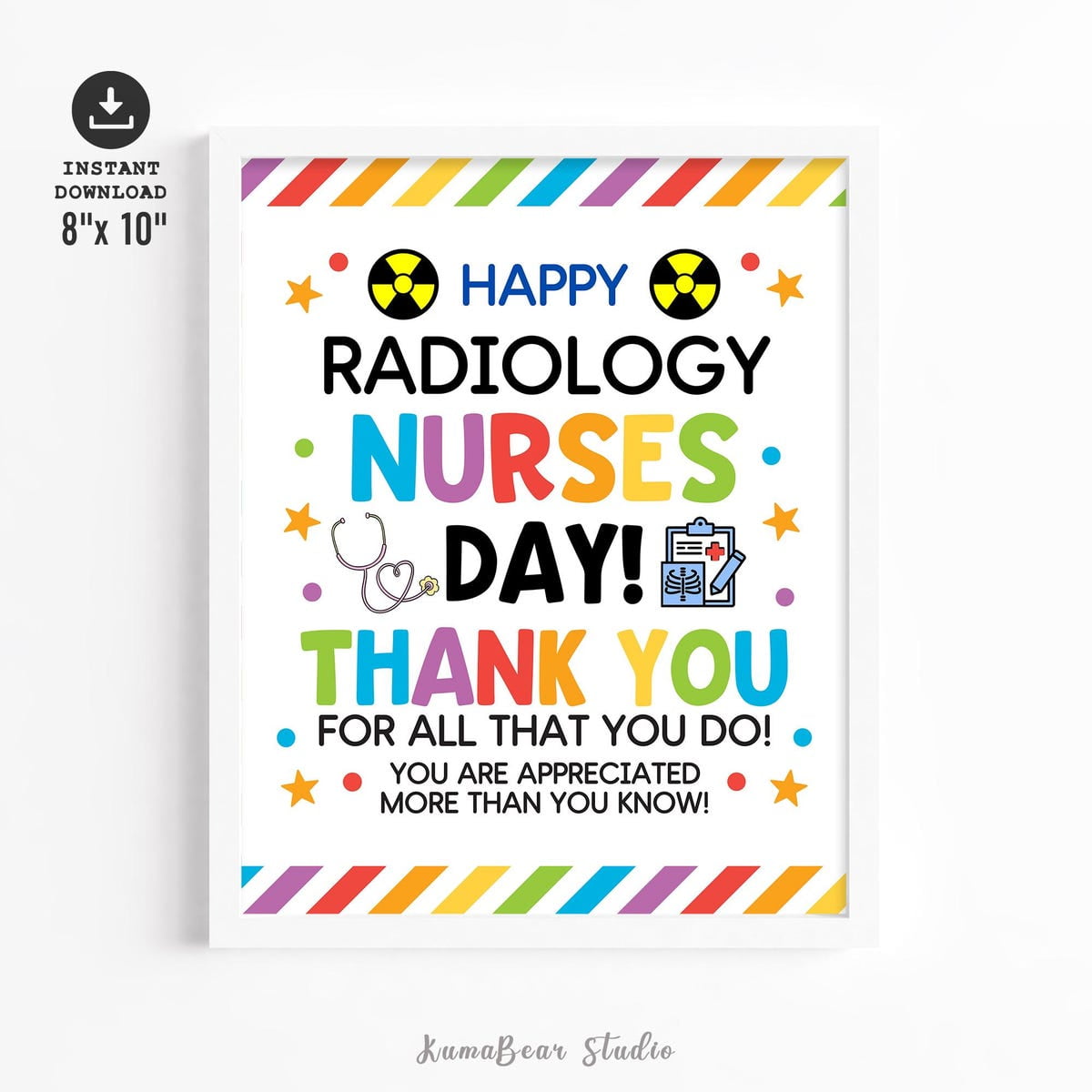 Radiology Nurses Day Sign Printable, Rad Nurses Day Poster Printable ...