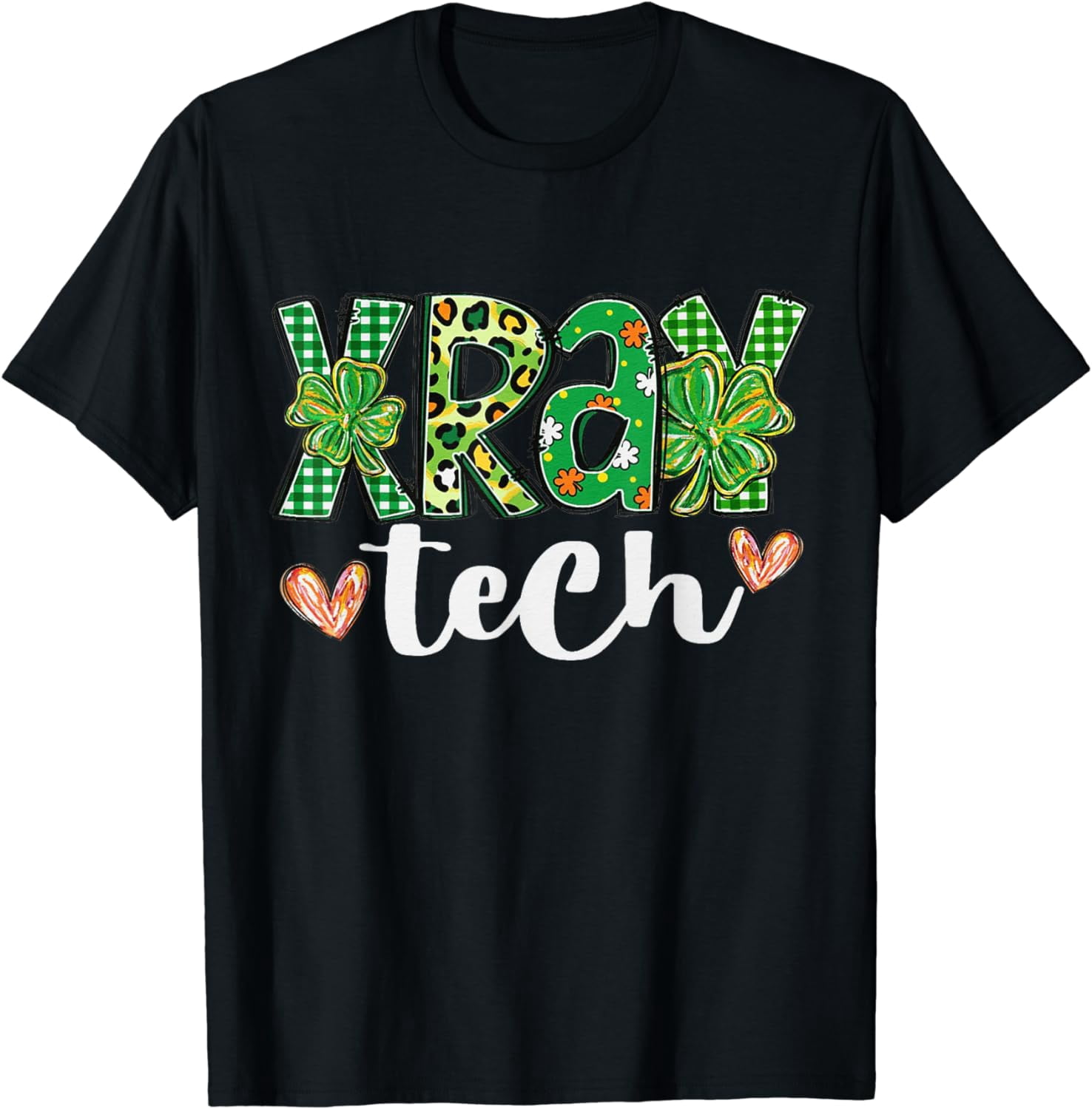 Radiology St. Patrick's Day XRay Tech Leopard Shamrock T-Shirt ...