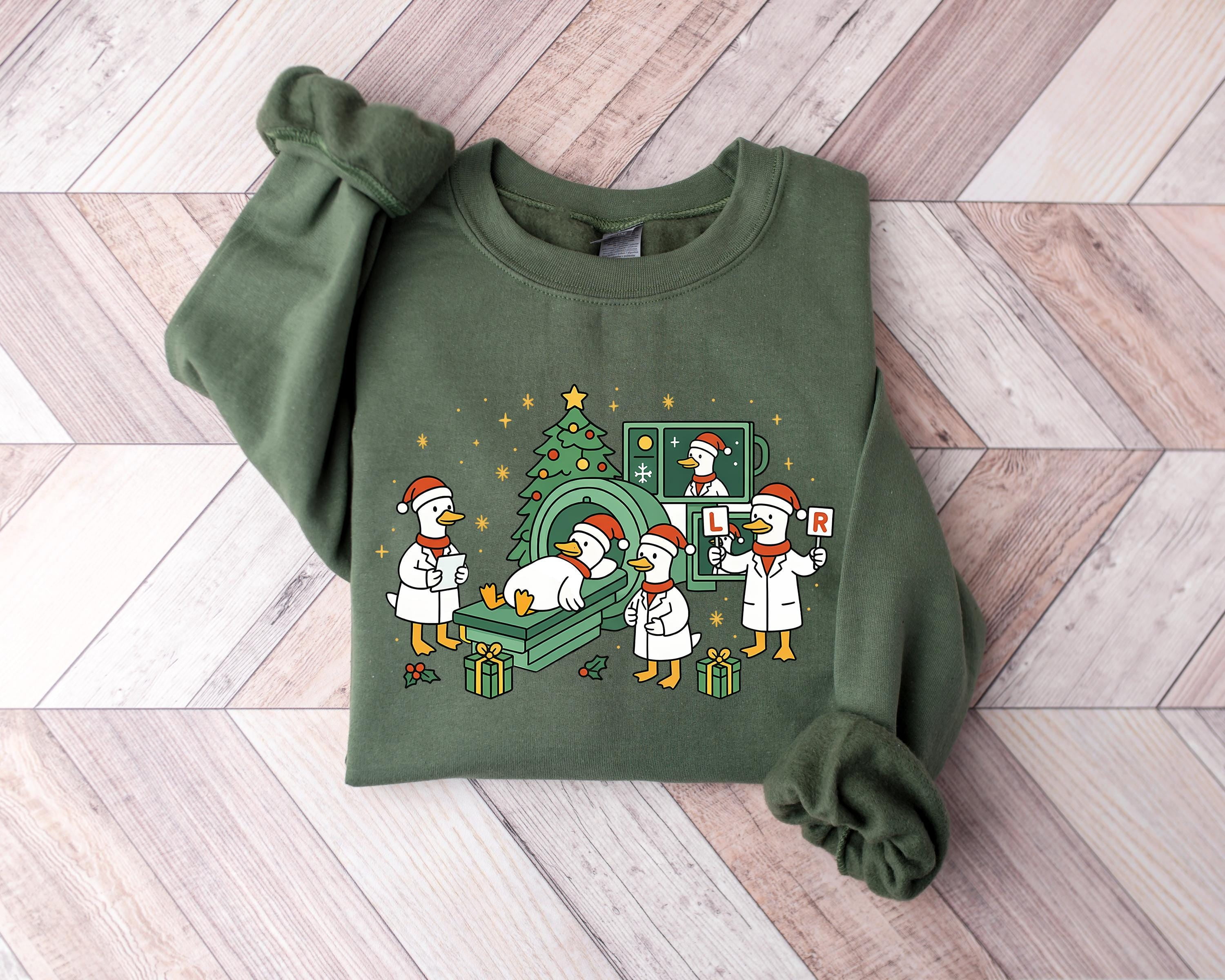 Radiology Sweatshirt, Funny Goose CT Scan Graphic Shirt, Christmas ...