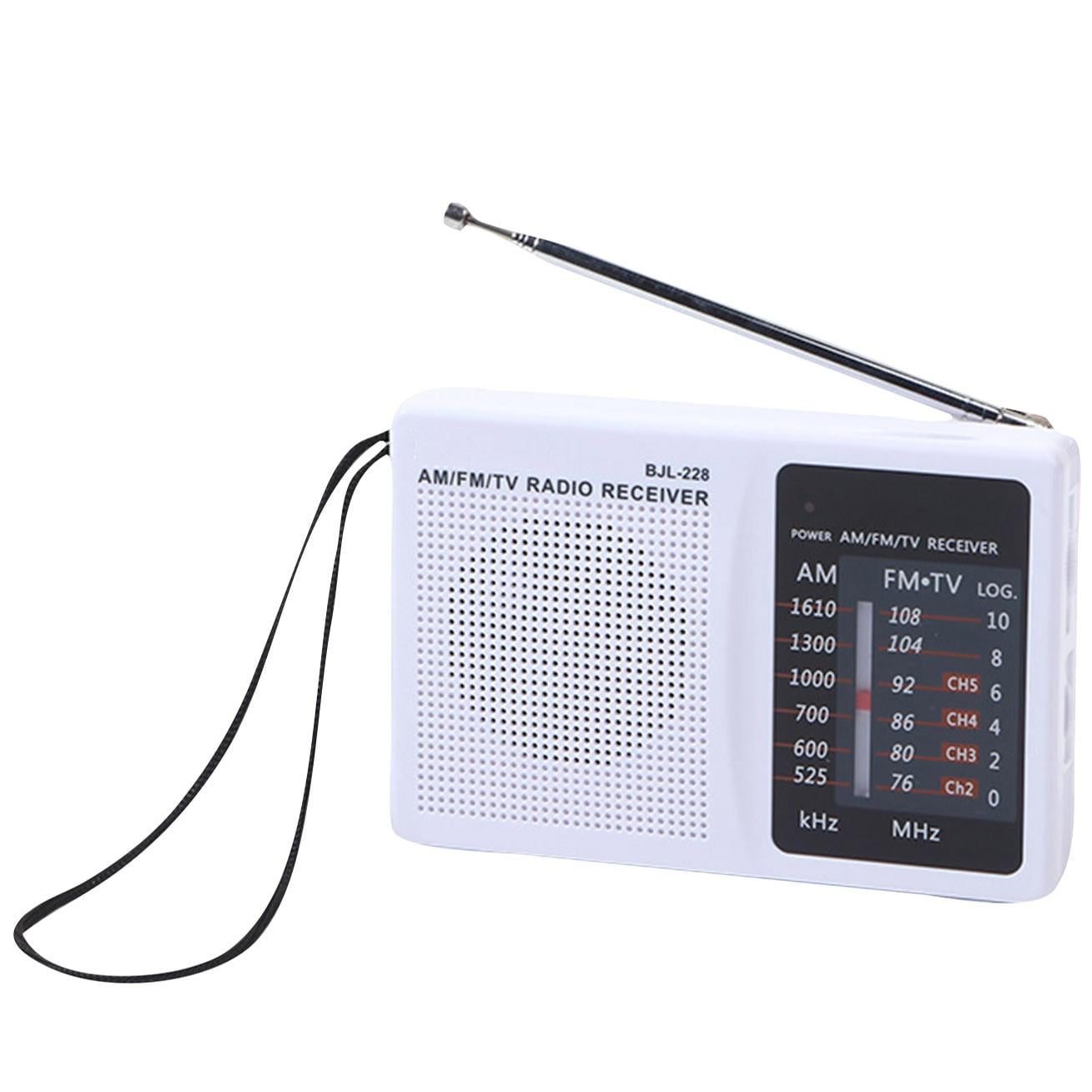 Radios Portable AM / FM / TV Channels Reciver Radio, 2AA Battery ...