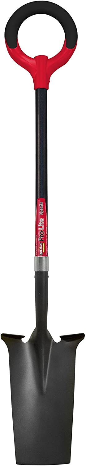 Radius Garden 25111 PRO-Lite Carbon Steel Spade, Red - Walmart.com