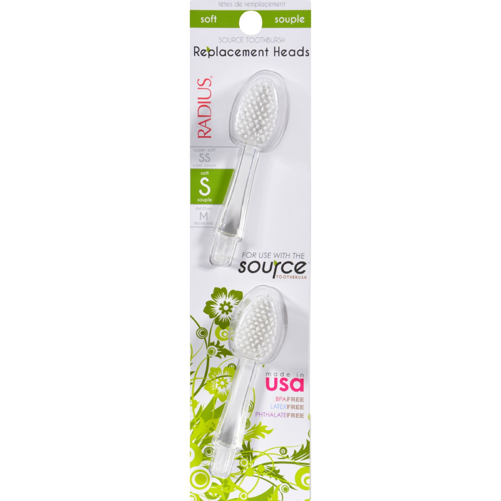 Radius Intelligent Source Toothbrush with 2 Replacement Heads - Soft ...